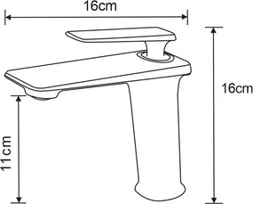 Mexen Purus umyvadlová baterie, černá-růžová zlatá, 745800-76