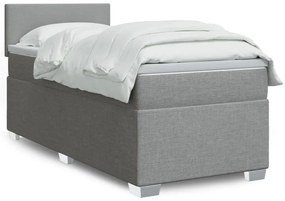 Box spring postel s matrací světle šedá 80 x 200 cm textil 3288008