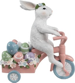 Dekorace králík na kole s vajíčky - 29*12*31 cm