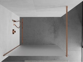 Mexen Kioto, sprchová zástěna Walk-In 100 x 200 cm, 8mm sklo námraza, měděný matný profil, 800-100-101-65-30