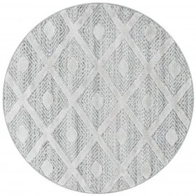 Ayyildiz, Kusový koberec Pisa 4707 Grey kruh, 80x80 (průměr) kruh, šedá, ložnice