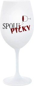 SPOLUPIČKY - bílá sklenice na víno 350 ml