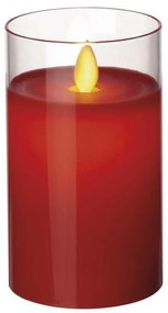 Emos Dekorativní LED svíčka ve skle 12,5cm - červená