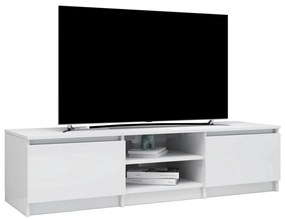 TV stolek bílý s vysokým leskem 140 x 40 x 35,5 cm dřevotříska