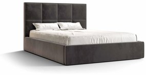 Manželská postel 160 cm Gino (tmavě šedá) (s roštem a úložným prostorem). 1046928