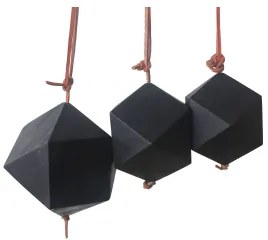 Set 3 ks teakových ozdob Diamond Black Muubs