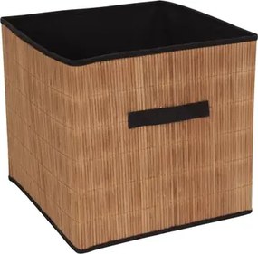 MSV skládací úložný box bambus, černá / 33 x 32 x 31 cm