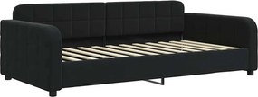 Válenda s přistýlkou a matracemi černá 90 x 200 cm samet 3196957