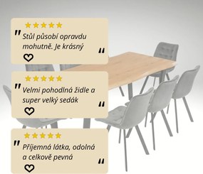 Vikio Jídelní set pro 8 osob 180x90 cm dub noha U šedá židle VJS158-8S-S