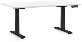 Výškově nastavitelný stůl OfficeTech C, 140 x 80 cm - černá podnož Barva: Bílá