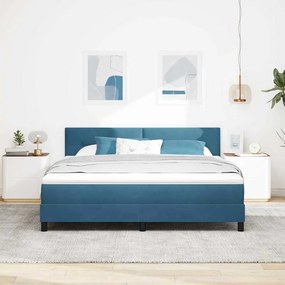 Postel s boxspringem s čelo Tmavě modrá 180 x 200 cm samet 3339192