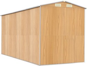 Zahradní kůlna světle hnědá 192x440x223 cm pozinkovaná ocel 3147474