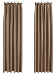 Zatemňovací závěsy s háčky 2 ks taupe 140 x 225 cm 134439