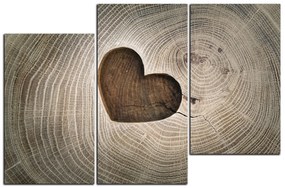 Obraz na plátně - Srdce na dřevěném pozadí 1207D (120x80 cm)
