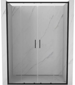 Mexen Exo, 2-křídlé posuvné 160x200 cm, 6mm čiré sklo, černý profil, 8152-160-000-70-00