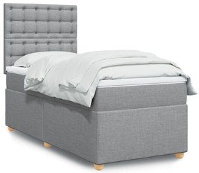 Box spring postel s matrací světle šedá 90x200 cm textil 3293477