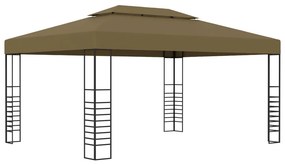Altán se zatahovací střechou 3 x 4 m taupe 180 g/m² 312229