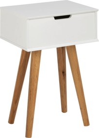XXXLutz NOČNÍ STOLEK, bílá, barvy dubu, 40/61,5/30 cm - Online Only noční stolky - 001749032808