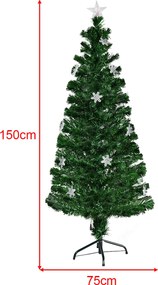 Costway Vánoční stromeček LED 150 cm Umělý vánoční stromeček s optickým měničem