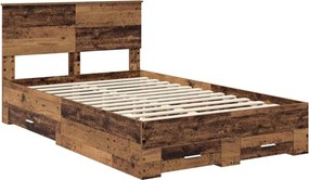 Rám postele s čelo Staré dřevo 120 x 190 cm Kompozitní dřevo 3408288