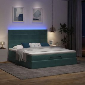 Osmanský rám postele s matracíes tmavě šedá 180x200cm samet 3314339