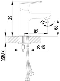 Stojánková umyvadlová baterie v leskle stříbrné barvě Small – Sapho