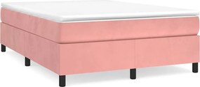 Box spring postel s matrací růžová 140x200 cm samet 3144686