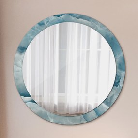 Kulaté dekorativní zrcadlo na zeď Modrý onyx mramor fi 90 cm