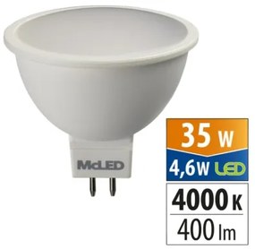 LED žárovka GU5,3 MR16 McLED 4,6W (35W) neutrální bílá (4000K), reflektor 12V 100° ML-312.159.87.0