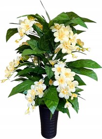 Květinový květináč Jasmín Gardenia 85 cm umělá květina V Květináči Žlutá