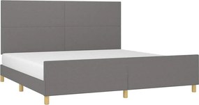 Rám postele bez matrace tmavě šedý 200 x 200 cm textil 3124920
