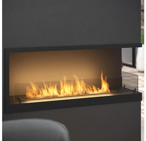 InFire - Rohový BIO krb 110x45 cm 3kW černá INSIDE P 1100V2