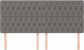 Čelo postele tmavě šedé 180x7x118/128 cm látkové 3116683
