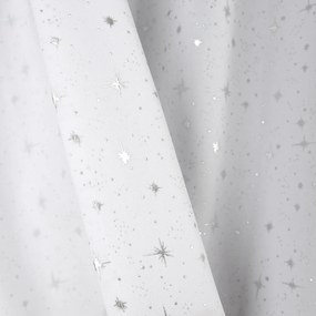 Vánoční dekorační závěs s řasící páskou XMAS TIME bílá stříbrné hvězdy 145x250 cm (cena za 1 kus) MyBestHome