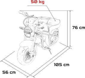 Ramiz Dětská motorka SUPERMOTO, černá