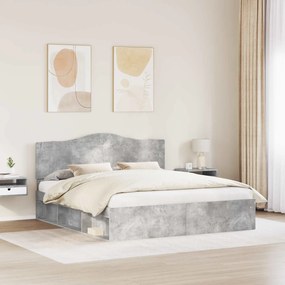 Rám postele s čelo Beton 180 x 200 cm Masivní borové dřevo 3413275