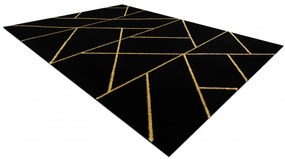 Dywany Łuszczów, Kusový koberec Emerald geometric 1012 black and gold, 140x190, černá, chodba / předsíň