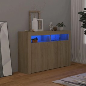 vidaXL Příborník s LED osvětlením dub sonoma 115,5 x 30 x 75 cm