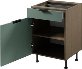 SORENTO bg | dolní skříňka D60S1 se zásuvkou a příborníkem | 60 cm | LEVÁ | baltic/zelená