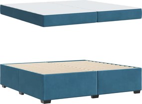 Rám postele s matrací Tmavě modrá 200 x 200 cm textil 3399312