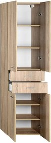 Aqualine Aqualine, ZOJA/KERAMIA FRESH skříňka vysoká 50x184x29cm, dub platin, zásuvky, 51296