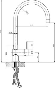 Sapho Sapho, PE stojánková dřezová baterie, nerez, PE015