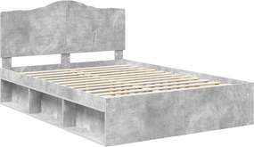 Rám postele s čelo Beton 140 x 190 cm Masivní borové dřevo 3413311