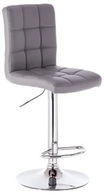 LuxuryForm DESIGN Barová židle TOLEDO na stříbrné kulaté podstavě - šedá