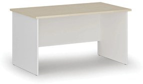 Kancelářský psací stůl rovný PRIMO WHITE, 1400 x 800 mm, bílá/buk