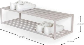 Taupe ocelový závěsný botník 78x20,5x30,5 cm School – Spinder Design