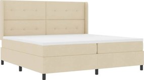 Postel s boxspringem s polštářem Krémová 200 x 200 cm textil 3341670