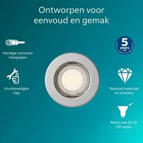 Philips Peridot nikl O8,3 cm / Vestavné svítidlo / GU10 / 7W / IP20