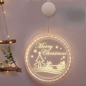 Vánoční LED závěsná dekorace do okna, teplá bílá, různé motivy na výběr Motiv: Sněhová vločka