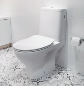 Cersanit Moduo - WC Kombi zadní odpad 3/5 CLEAN ON+WC sedátko duroplast SLIM, Bílá, K116-001